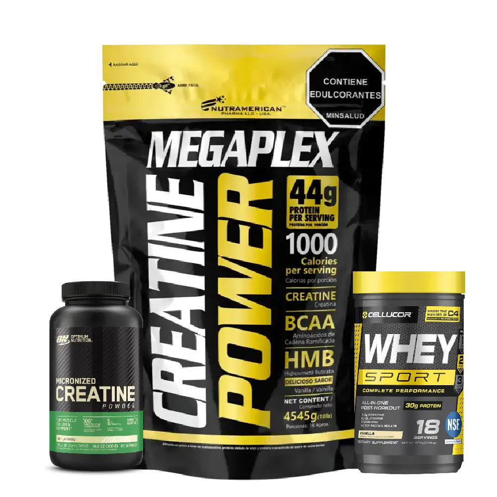 Megaplex 10 LB + Whey Sport 18 Serv + Creatine Optimum 60 Serv – Zona FIT