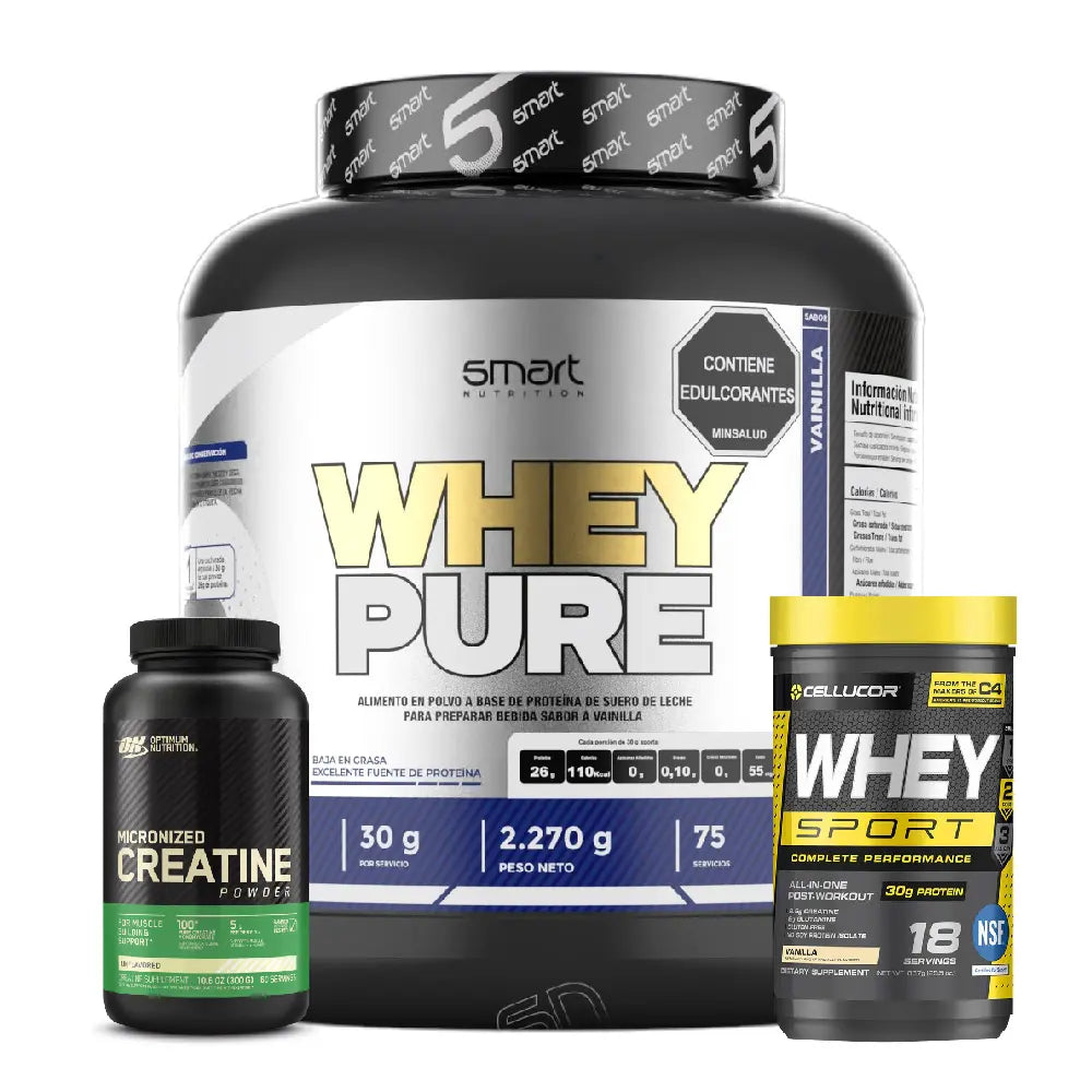 Whey Pure 5 LB + Whey Sport 18 Serv + Creatine Optimum 60 Serv – Zona FIT