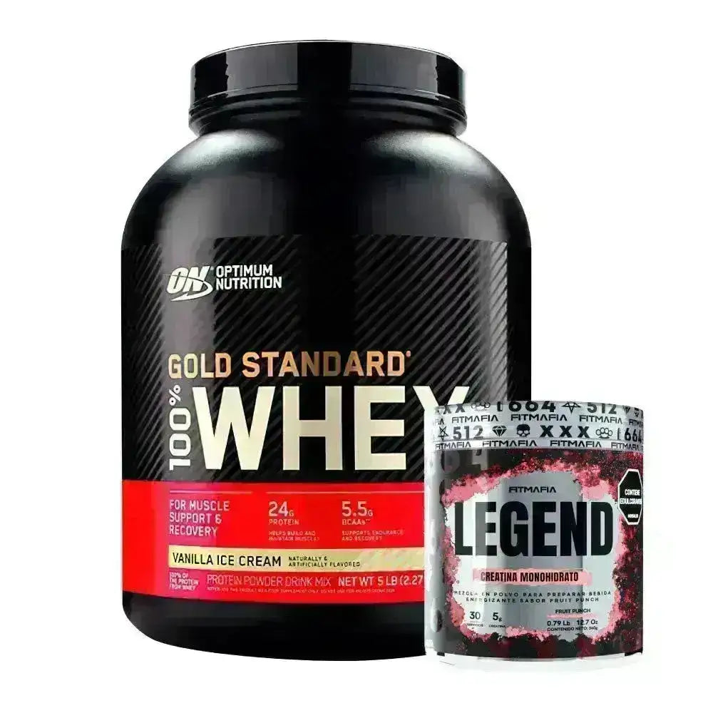 Gold Standard 100% Whey 5 lb + Creatine Legend 30 serv – Zona FIT