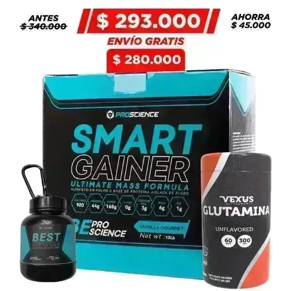 Smart gainer 13 lb + Glutamine 300 gr – Zona FIT