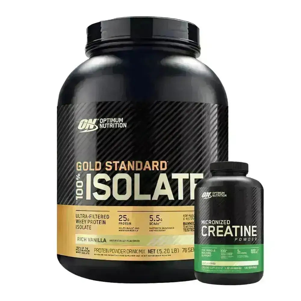 Gold Standard 100% Isolate 5lb + Creatine Optimum 600 gr – Zona FIT